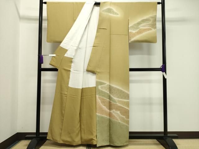 平和屋着物●漆屋金蔵　訪問着　鳳凰花唐草文　暈し染め　金彩　正絹　逸品　CABA1519gh 平和屋着物○漆屋金蔵 訪問着 鳳凰花唐草文 暈し染め 金彩 正絹 逸品