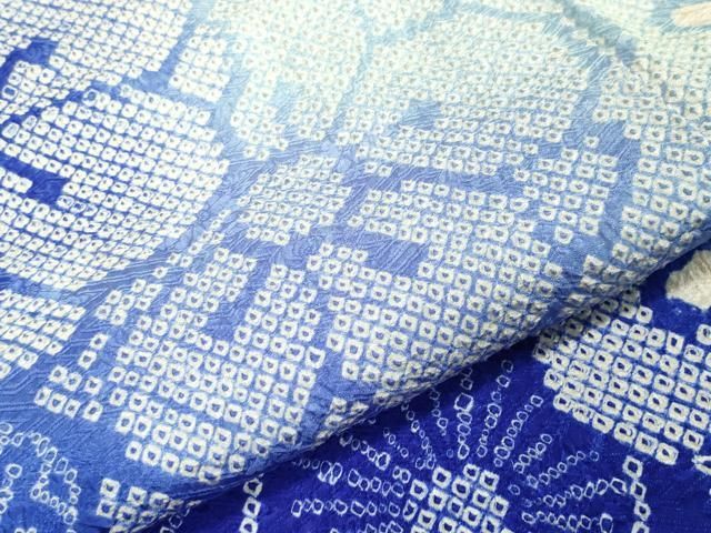 平和屋着物○訪問着 総絞り 舞花文 暈し染め ロング丈 正絹 逸品