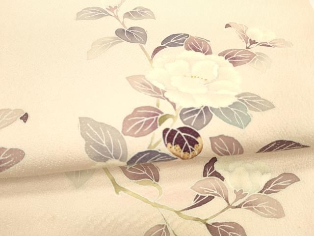 平和屋着物○太鼓柄袋帯 作家物 枝花文 銀通し地 正絹