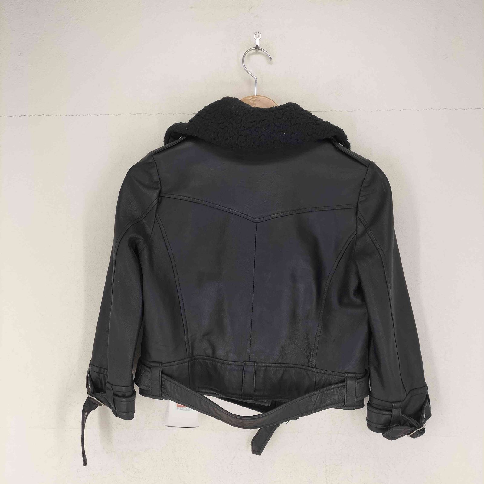 Banner Barrett(バナーバレット) 襟ボアラムレザーダブルライダースジャケット レディース  36【中古】【ブランド古着バズストア】 バナーバレット Banner Barrett 襟ボアラムレザーダブルライダース