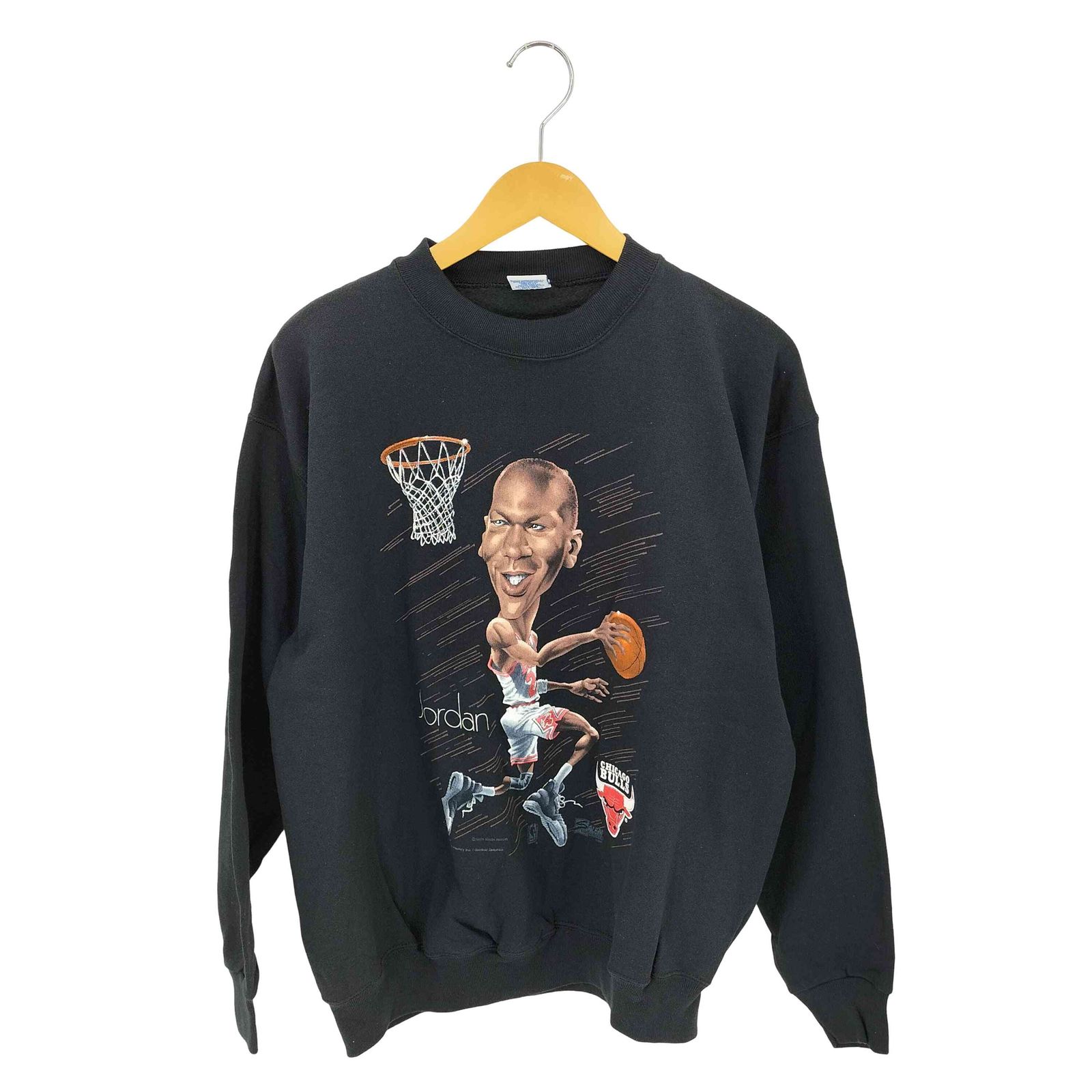 USED古着(ユーズドフルギ) SAL EM SPORTSWEAR 90s USA製 NBA バスケットボールプレーヤープリント クルーネック スウェット メンズ import：L 【中古】【ブランド古着バズストア】 ユーズドフルギ USED古着 SAL EM SPORTSWEAR 90s USA製 NBA