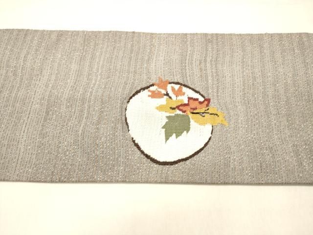 平和屋着物○八寸名古屋帯 すくい織 枝花文 金糸 正絹 逸品 DAAZ4496cm