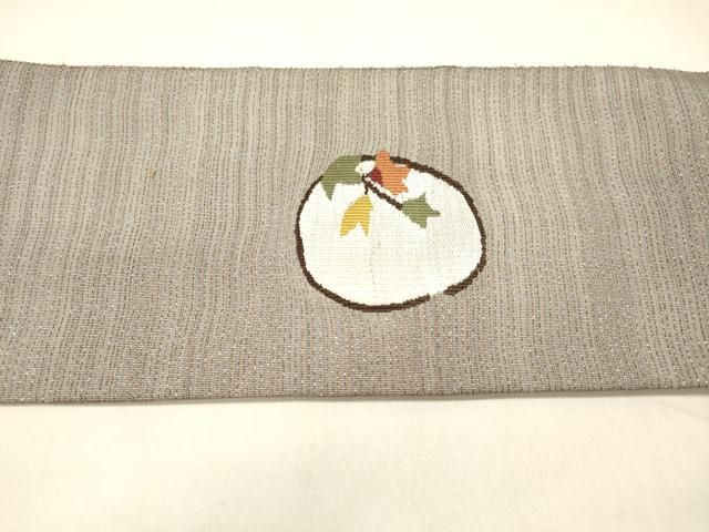 平和屋着物○八寸名古屋帯 すくい織 枝花文 金糸 正絹 逸品 DAAZ4496cm