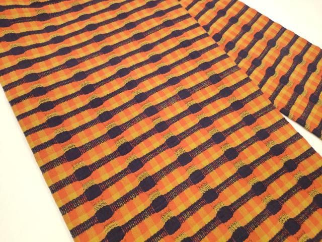 平和屋着物○全通柄名古屋帯 眼鏡織 抽象文様 綿 逸品 DAAZ4507cm