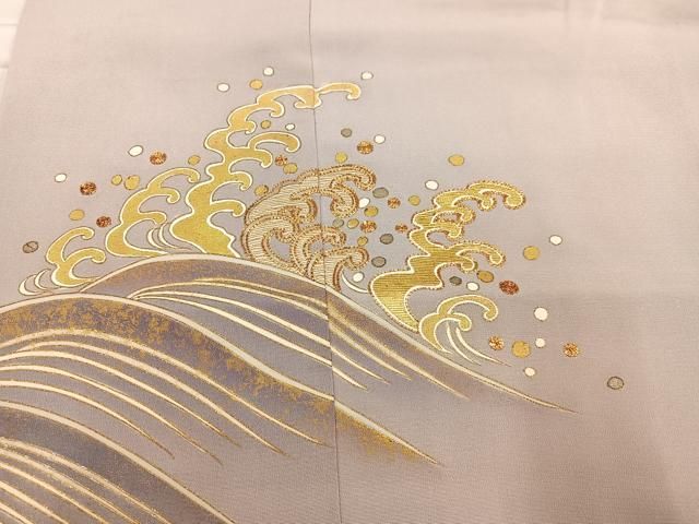 平和屋着物○創業460年・千總 色留袖 駒刺繍 竹屋町刺繍 立波文 金彩