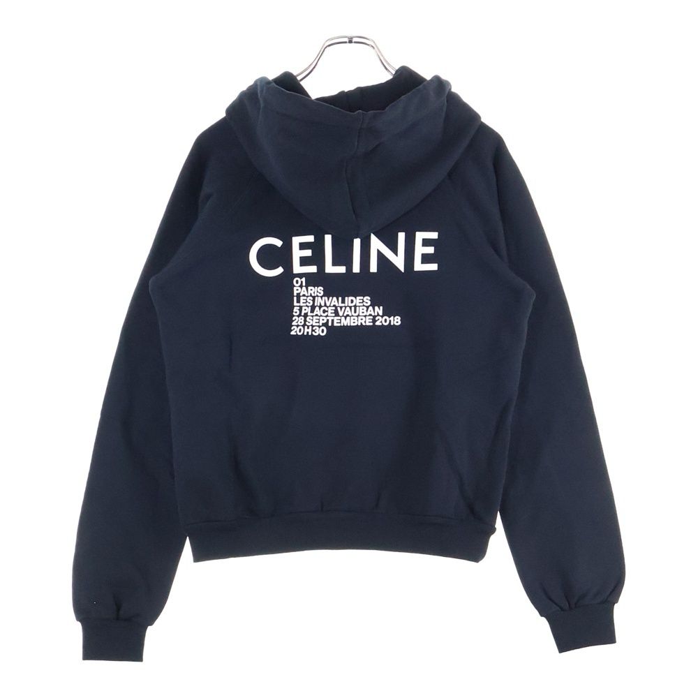 CELINE (セリーヌ) ロゴプリント プルオーバーパーカー フーディー ブラック 2Y005632E - メルカリ