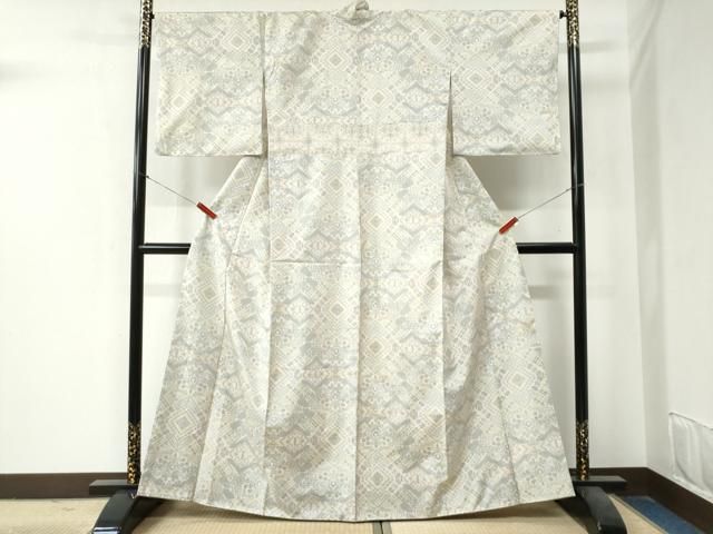 平和屋着物○本場大島紬 白大島 7マルキ 吉祥文 正絹 逸品 CAAZ3712yc