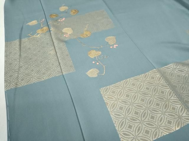 平和屋着物○訪問着 竹屋町刺繍 色紙吉祥南天蔦の葉文 金彩 正絹 逸品