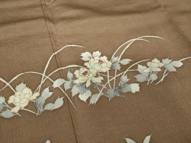 平和屋着物○訪問着 作家物 刺繍 草花文 たたき染め 金彩 やまと誂製