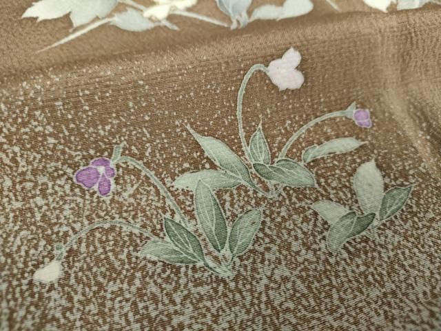 平和屋着物○訪問着 作家物 刺繍 草花文 たたき染め 金彩 やまと誂製