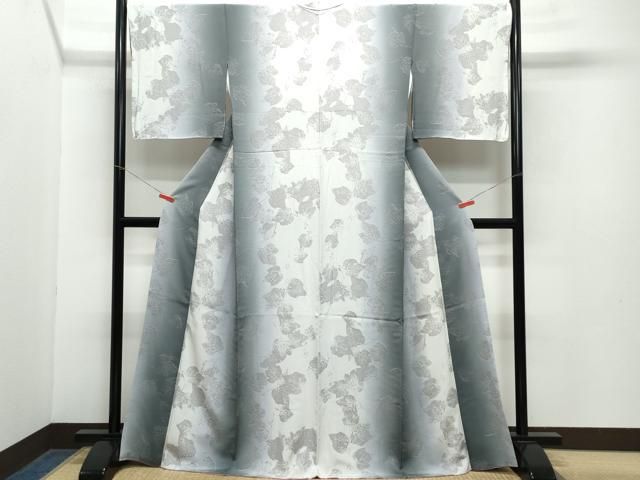 平和屋着物○日展作家 山本唯与志 レリーフ染 小紋 舞葉文 正絹 逸品