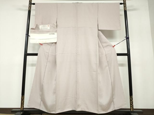 平和屋着物○上質な色無地 花唐草地紋 漆色 反端付き 正絹 逸品 未使用