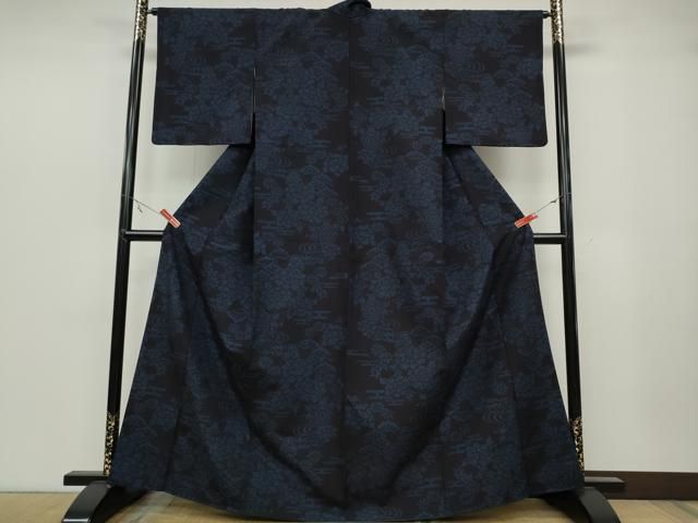 平和屋着物○結城紬 麻の葉文様 正絹 逸品 未使用 CAAR8288vf
