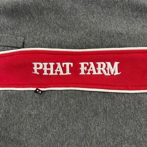 【中古】ファットファーム PHAT FARM スウェットパンツ 刺繍 ライン ポリエステル混 XL グレー 赤 レッド 白 ホワイト メンズ ファットファーム PHAT FARM スウェットパンツ 刺繍 ライン