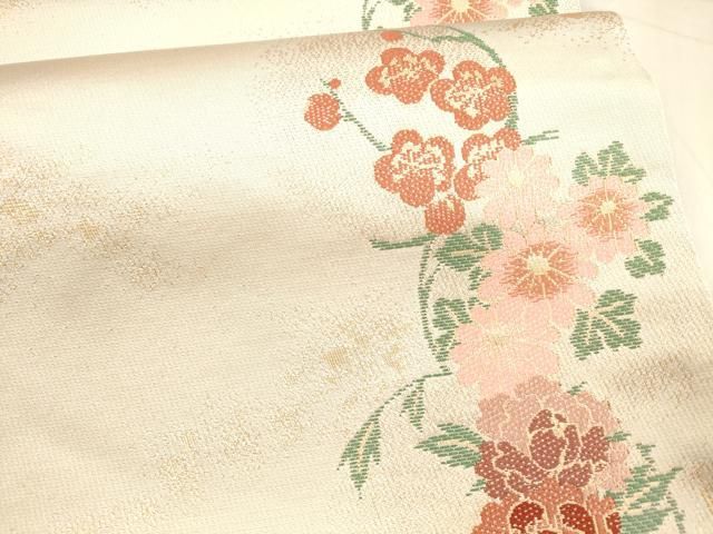 平和屋着物●西陣　川島織物　洗える最高級着物　＜英＞はなぶさ謹製　六通柄京袋帯　霞丸文　金糸　たとう紙付き　DAAU6914ob 平和屋着物○西陣 川島織物 洗える最高級着物 ＜英＞はなぶさ謹製 六通