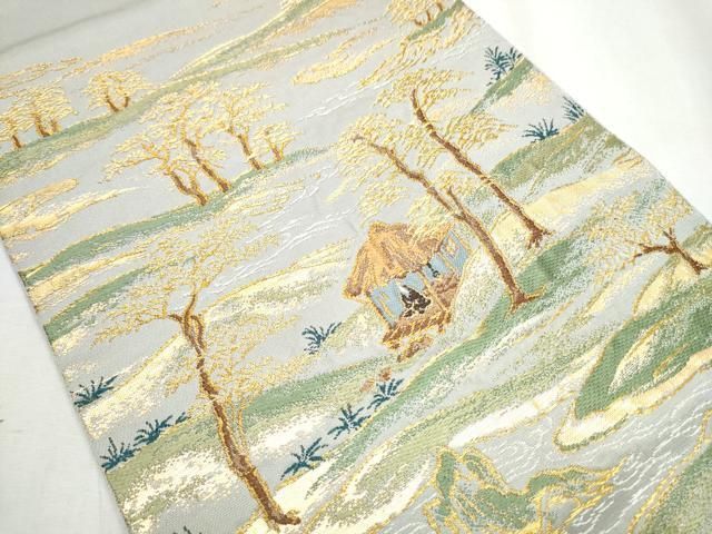 平和屋着物○龍村美術織物 たつむら 六通柄 本袋帯 涼風窓下錦 金糸