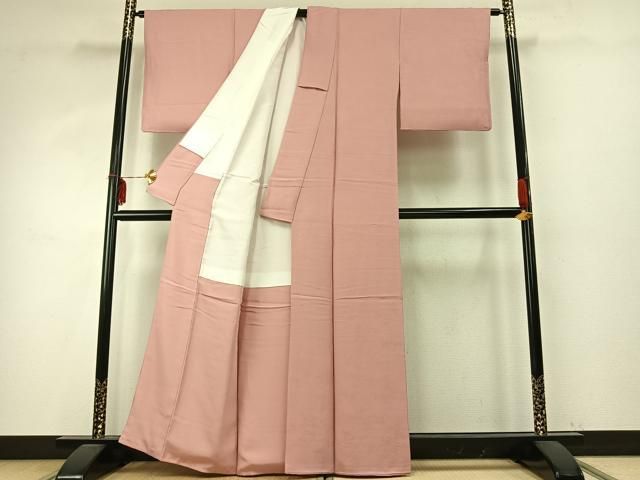 平和屋着物○本加賀友禅作家 押田正義監修 色無地 珊瑚色 正絹 逸品