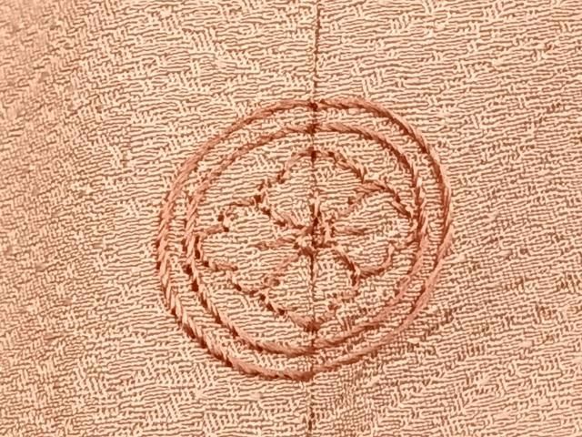 平和屋着物●本加賀友禅作家　押田正義監修　色無地　珊瑚色　正絹　逸品　AABD8514fy 平和屋着物○本加賀友禅作家 押田正義監修 色無地 珊瑚色 正絹 逸品