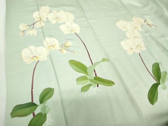 平和屋着物○訪問着 作家物 手描き 胡蝶蘭 銀彩 正絹 逸品 DAAZ0679ps