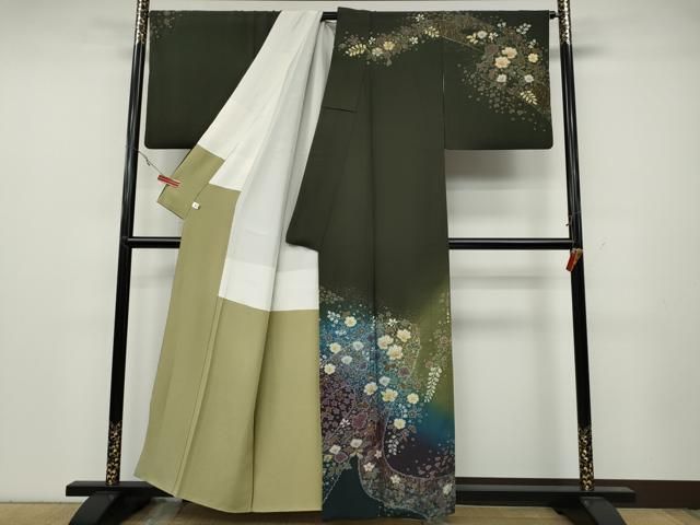 平和屋着物●吉乃一廉　幻の辻が花　訪問着　絞り　舞花文　暈し染め　金彩　正絹　逸品　CABA8153ut 平和屋着物○吉乃一廉 幻の辻が花 訪問着 絞り 舞花文 暈し染め 金彩