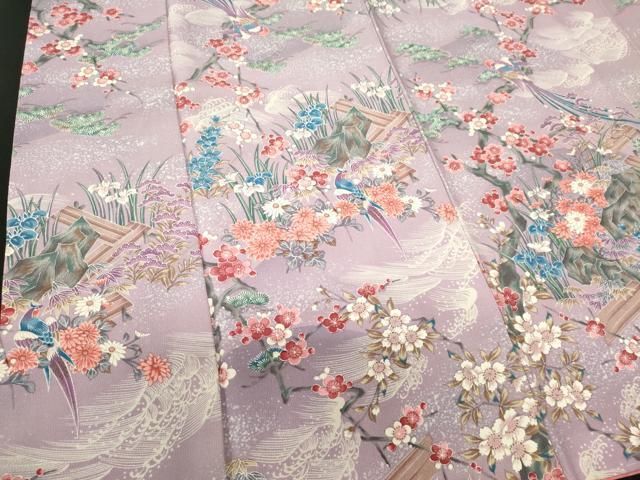 平和屋着物□上質な小紋 風景花鳥文 正絹 逸品 未使用 CAAZ1486ou