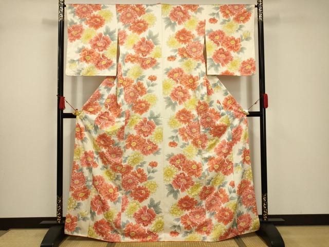 平和屋着物□上質な小紋 舞花文 地紋起こし 逸品 hy3293 正絹 逸品 舞花