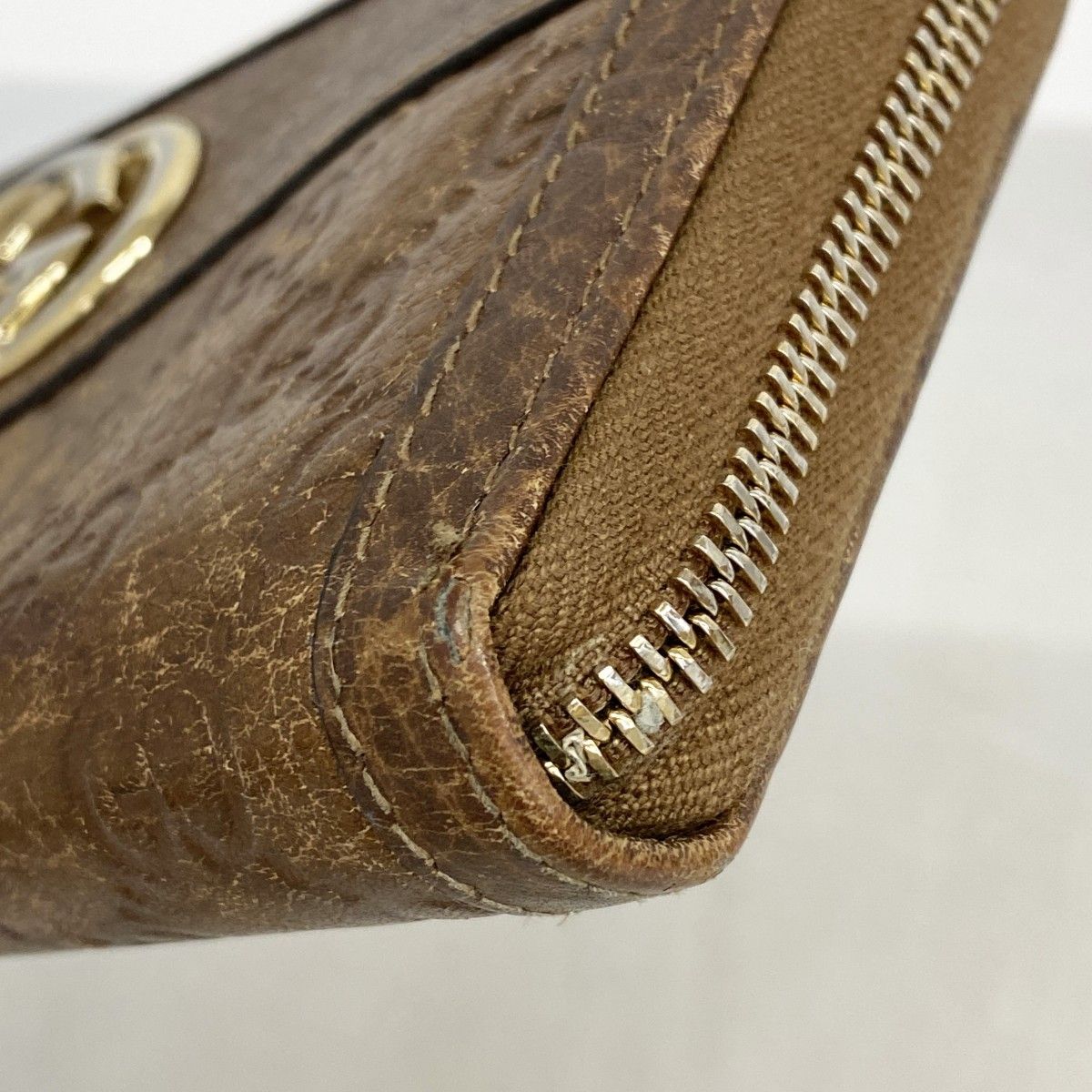 5oe5710】グッチ 長財布 グッチシマ 308012 レザー ブラウン