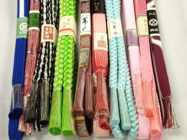 平和屋着物○龍村美術織物 和装小物 帯締め10本セット 組紐 金銀糸