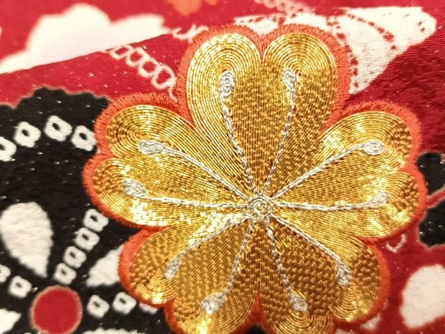 平和屋着物○豪華振袖 駒刺繍 舞花文 毬 金彩 銀通し地 正絹 逸品