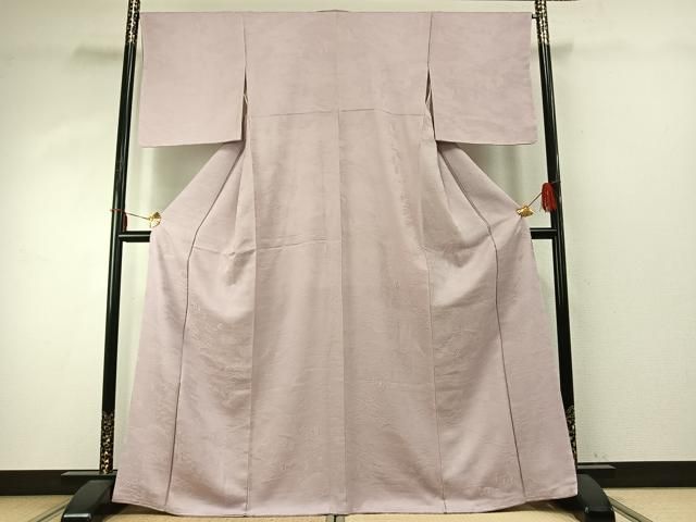 平和屋着物○上質な色無地 人物風景地紋 薄桜色 さが美扱い 正絹 逸品