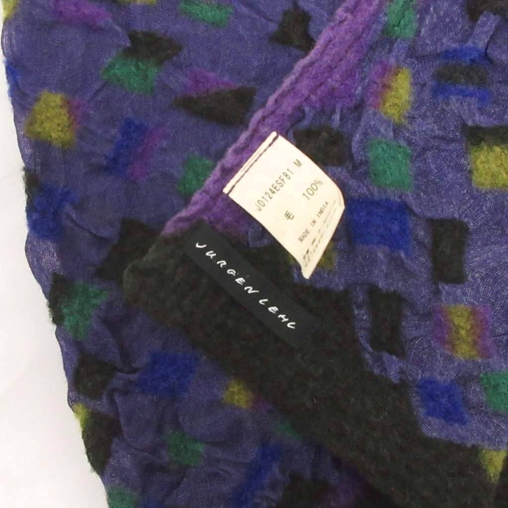 【中古】ヨーガンレール JURGEN LEHL ストール マフラー ウール J0124ESF81 総柄 紫 パープル 小物 レディース ヨーガンレール JURGEN LEHL ストール マフラー ウール J0124ESF81 総