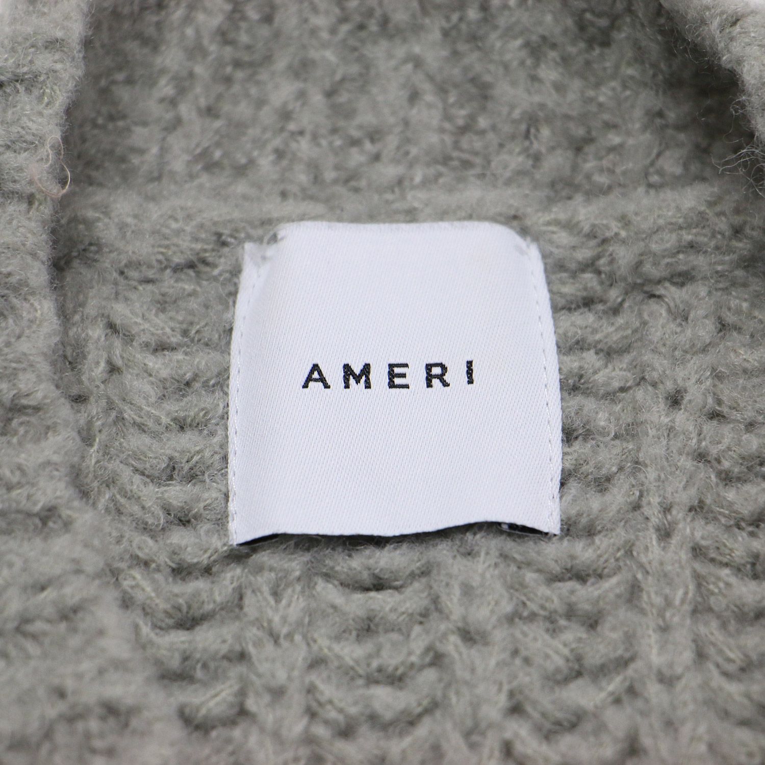 AMERI アメリ ニット カーキ サイズ:FREE | エコファー ボリューム