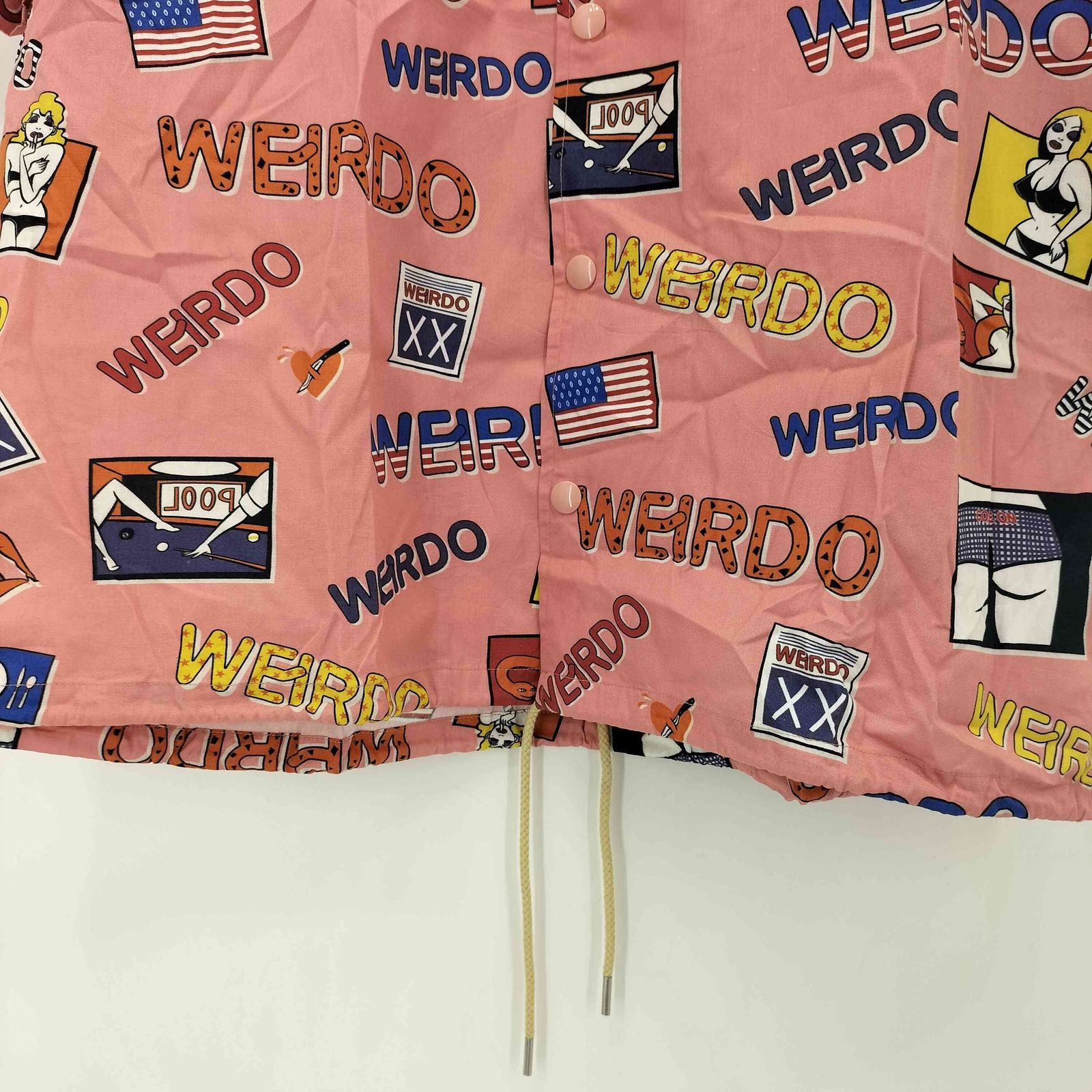 WEIRDO(ウィアード) PORN WEIRDO S/S COACHES SHIRTS ポルノ ウィアード コーチ オープンカラー 半袖シャツ メンズ  XL【中古】【ブランド古着バズストア】 ウィアード WEIRDO PORN WEIRDO S/S COACHES SHIRTS ポルノ ウィアード