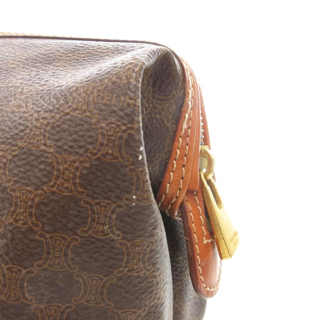 セリーヌ CELINE ポーチ ブラウン 茶色 マカダム柄 オールド /IU □GY13