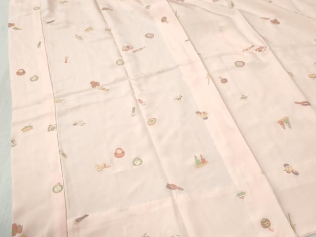 平和屋着物●長襦袢　無双仕立て　玩具文　金彩　正絹　逸品　CAAZ3932yc 平和屋着物○長襦袢 無双仕立て 玩具文 金彩 正絹 逸品 CAAZ3932yc