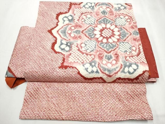 平和屋着物○名門 藤娘きぬたや・総絞り つけ帯 絞り 正倉院花文 正絹