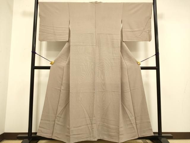 平和屋着物○江戸小紋 万筋 暗い煎茶色×柴染色 正絹 逸品 DAAZ5253du