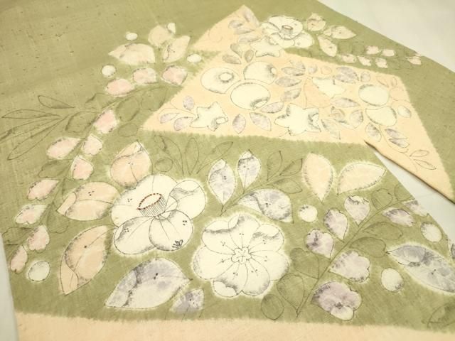 平和屋着物○九寸名古屋帯 紬地 絞り 辻が花 正絹 逸品 DABA6029op