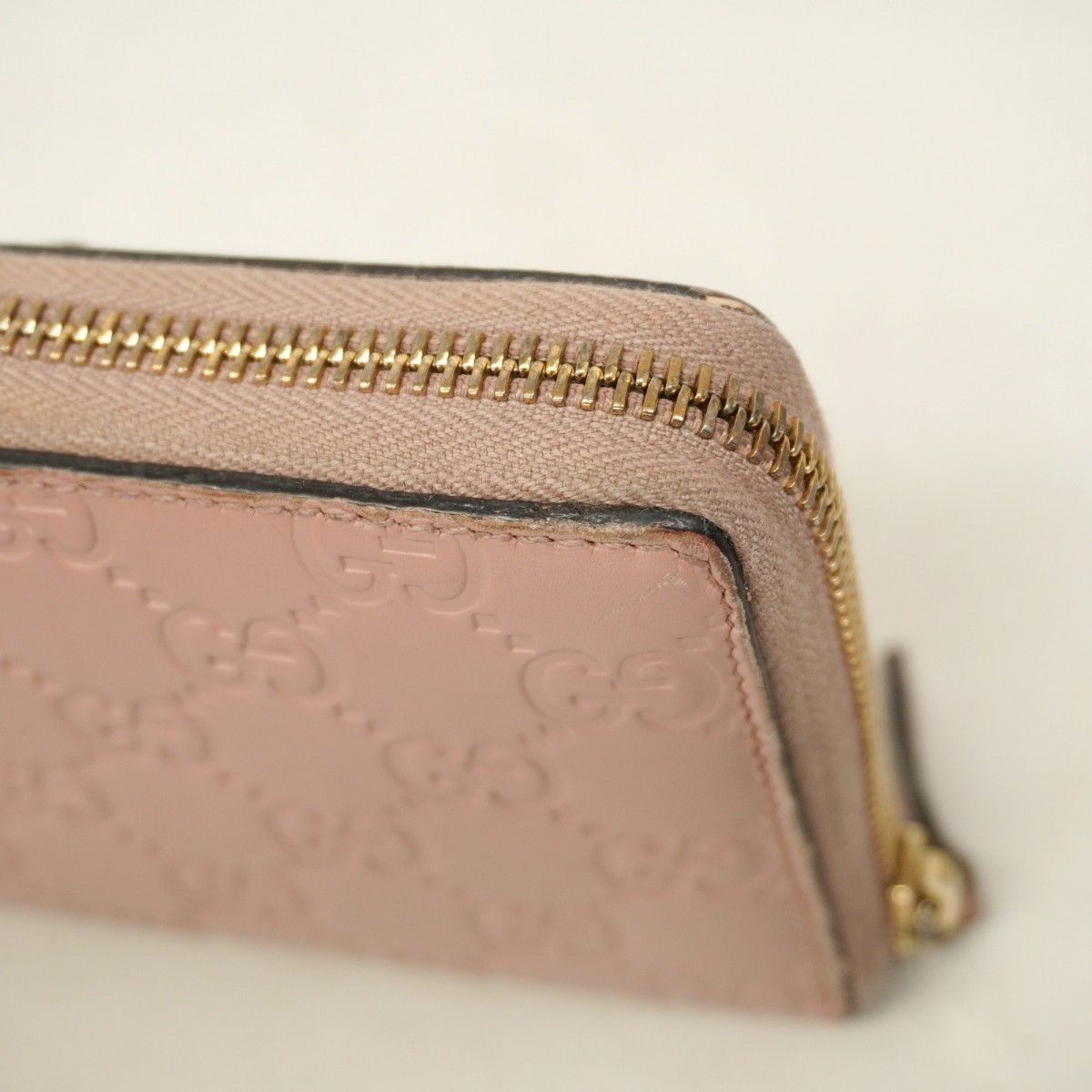5pa0126】グッチ 長財布 グッチシマ 388680 レザー ピンク シャンパン