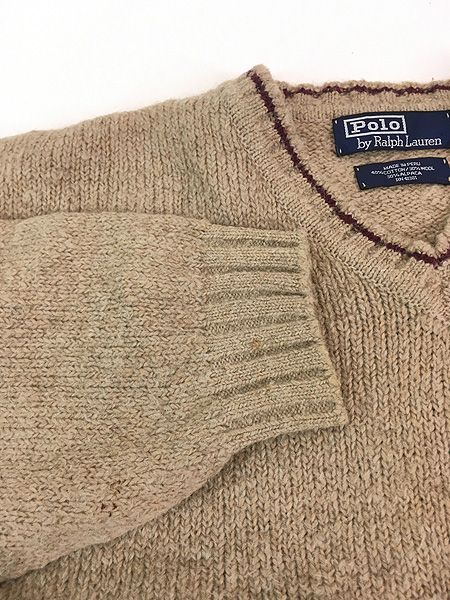 古着 90s Polo Ralph Lauren ワンポイント コットン アルパカ ウール