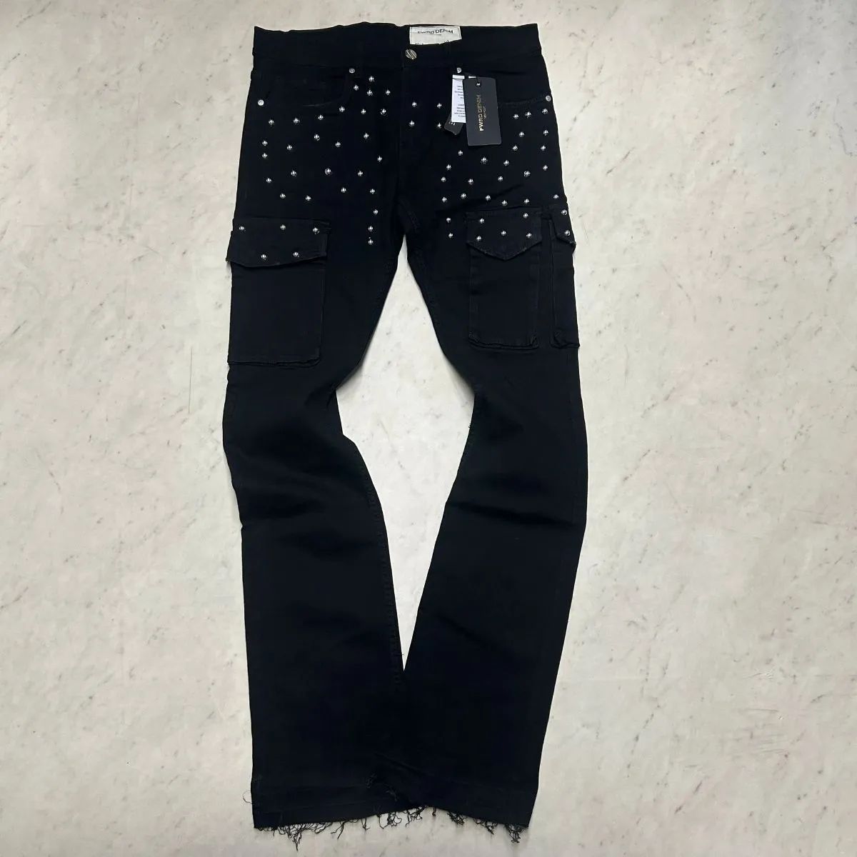 米国ブランド FWRD Denim NY ギルディッド スタックド デニム Gilded Stacked Jeans ジェットブラック ...