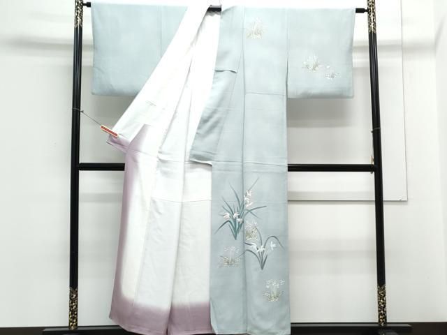 平和屋着物▽訪問着 作家物 手描き 草花文 正絹 逸品 CAAZ9179th