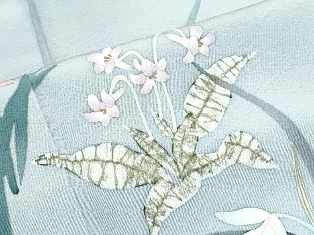 平和屋着物▽訪問着 作家物 手描き 草花文 正絹 逸品 CAAZ9179th