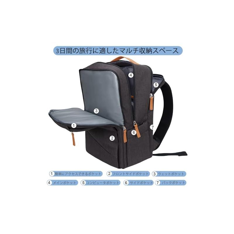 Hp hope] ビジネスバックパック、多機能USB充電ポート付き大型リュック