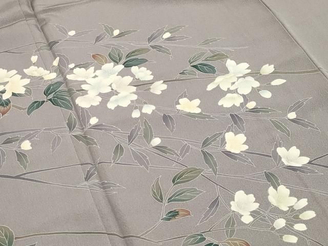 平和屋着物●糸目友禅作家　滝沢晃　訪問着　枝桜文　正絹　逸品　CABA1532gh 平和屋着物○糸目友禅作家 滝沢晃 訪問着 枝桜文 正絹 逸品 CABA1532gh