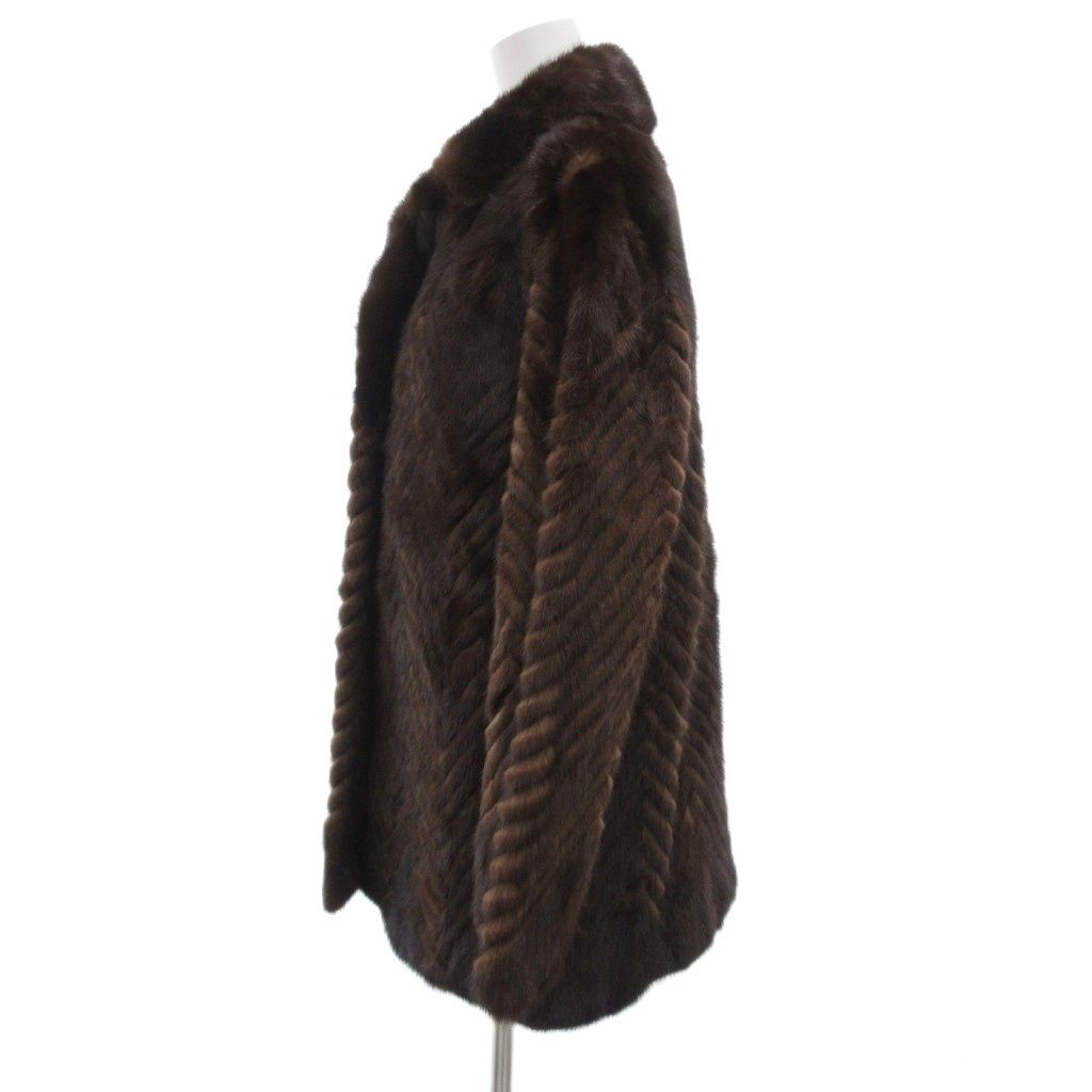 FUR GRISER ファーコート 毛皮 ミンク ミドル丈 茶 ブラウン /JS □GY18