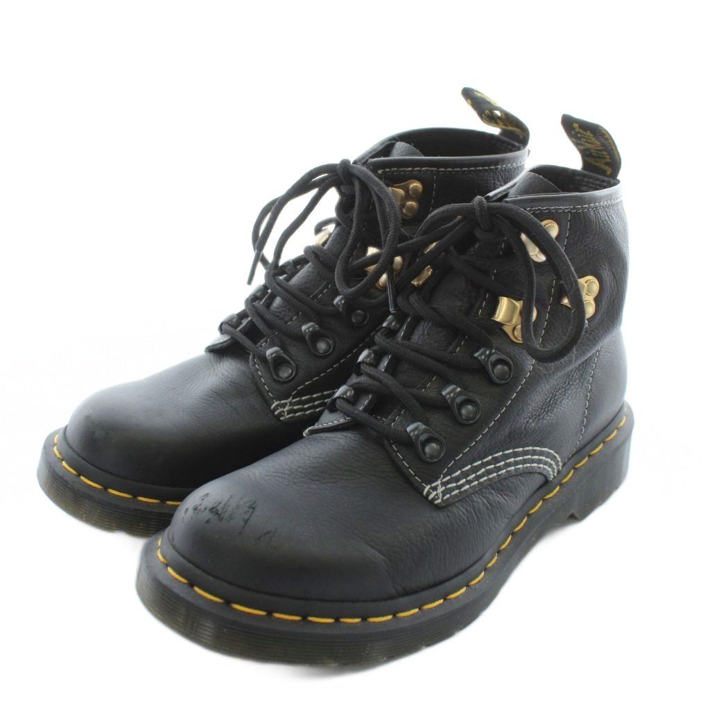 【中古】ドクターマーチン DR.MARTENS ショートブーツ レザー ラウンドトゥ レースアップ UK5 24cm 黒 AW006 KV 06 W ドクターマーチン DR.MARTENS ショートブーツ レザー ラウンドトゥ