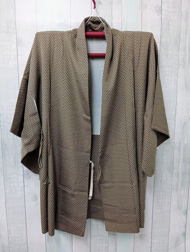 【B12】Vintage Geometric Pattern Japanese Kimono / All-Over Traditional ...