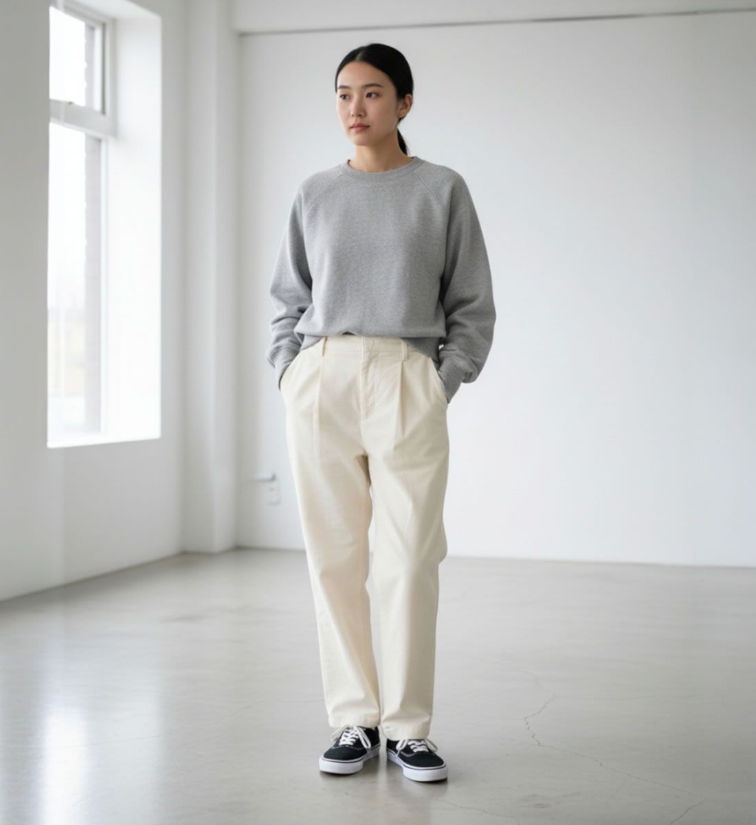 JOHNBULL ジョンブル 裏起毛 コーデュロイ タックテーパードパンツ