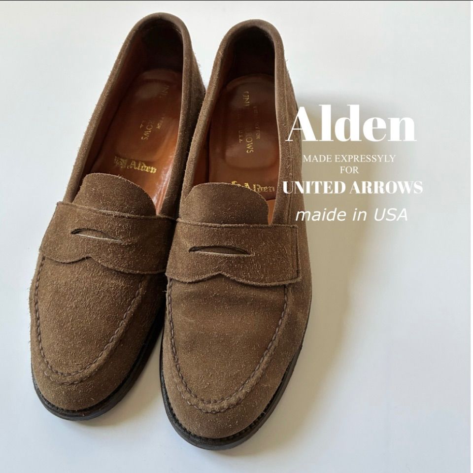Alden / UNITED ARROWS 別注 スエード アンライニング コインローファー - メルカリ